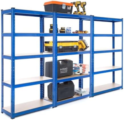 BiGDUG Heavy Duty Garage Shelving Unit 3 Bay - 179x90x60 cm - 200kg UDL ...