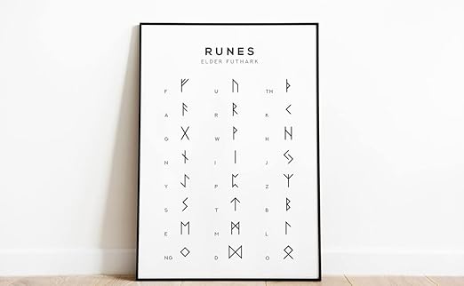 Amazon.com: Languages Poster Prints Unframed 1 (Norse Runes Chart Print ...
