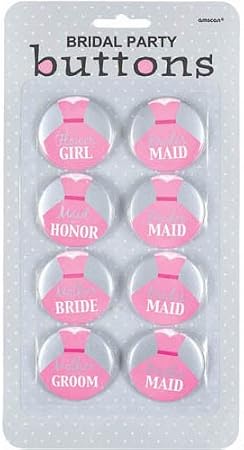 Amazon.com: Bridal Party Buttons Brides Side Package of 8 : Home & Kitchen
