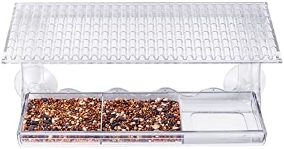 Amazon.com : D.F. Omer Window Bird Feeder with 3 Section Tray and Roof ...