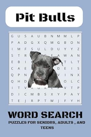 Pit Bull Word Search Puzzle Book: Word Searches with Easy-to-Read Print ...