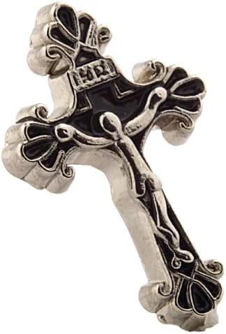 Amazon.com: Antique Style Crucifix Lapel Pin With Silver Tone Finish ...