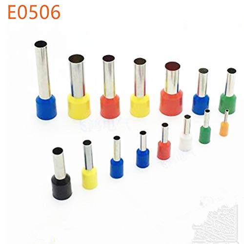 Amazon.com: Davitu 100 件 E0506 管絕緣絕緣端子 0.5MM2 電纜線連接器 絕緣壓接端子 E- : 工業與科學