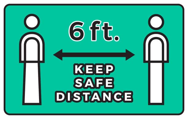 6ft. Keep Safe Distance Signage Sticker, PVC Waterproof Sticker ...