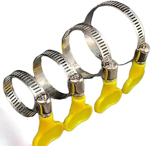 QINALO 16-Pack Mixed Pack Yellow Stainless Steel Hose Clamps ...