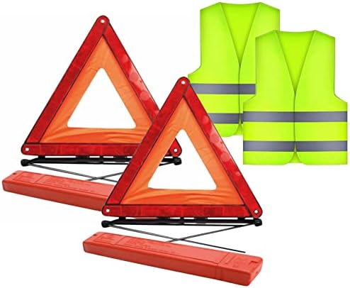 DRERIO Emergency Warning Triangle & Hi-vis Vest Kit 2 In 1 car ...