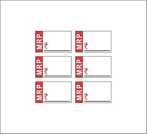 MRP Extra Small size (V) BLACK Stickers 576 Stickers, 12 mm x 19 mm, on ...