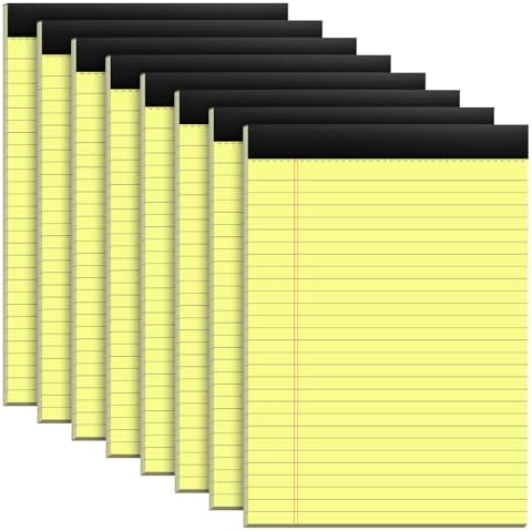 Amazon.com : 8 Pack Yellow Legal Pads 8.5x11 Yellow Notepads 30 Sheets ...