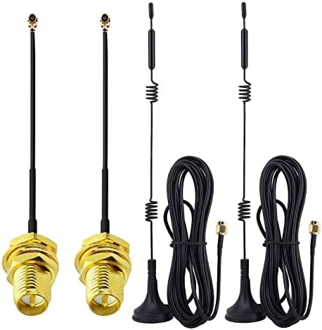 YILIANDUO Dualband WLAN Antenne 9dBi 2.4G/5.8G 5GHz Magnetfuß RP-SMA Stecker Antenne + RP-SMA ...