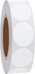 1 Inch Round Label White Color Coding Dot Labels Stickers, 1000 ...