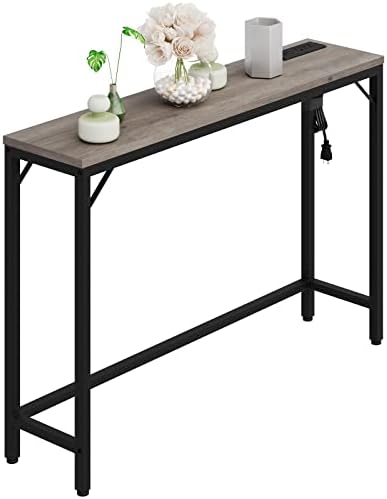 Amazon.com: Karcog Narrow Console Table with Recessed Power Strip, 47 ...