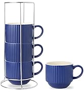 Amazon.com: Hasense Porcealin Coffee Mugs, Stackable Coffee Cups Set of ...