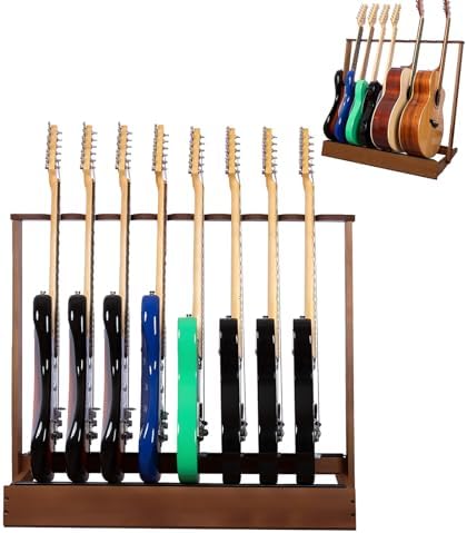 STRICH Multi Guitar Rack Stand, Wooden Folding Display, Holds up to 7 ...