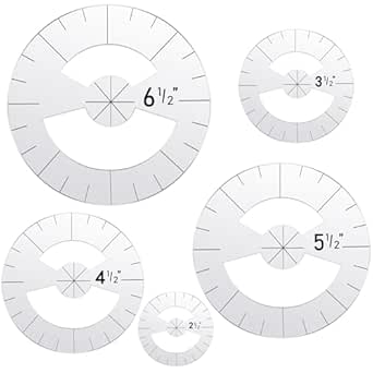 Amazon.com : Geyee 5 Pcs Circle Ruler Quilting Template Set Circle ...