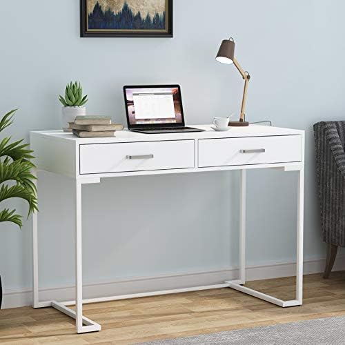 Amazon.com: Bestier 47.6 Inch Fluted Computer Writing Desk with Drawers ...