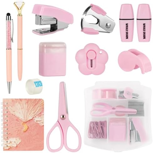 Qianyu Mini Office Supplies Kit Purple Cute Desk Supply Accessories ...