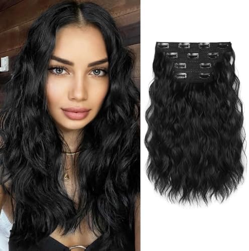 Amazon.com : REECHO Hair Extensions, 4PCS Clip in Hair Extensions 12 ...
