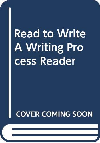 Read to Write A Writing Process Reader: Donald M. Murray: 9780030307997 ...
