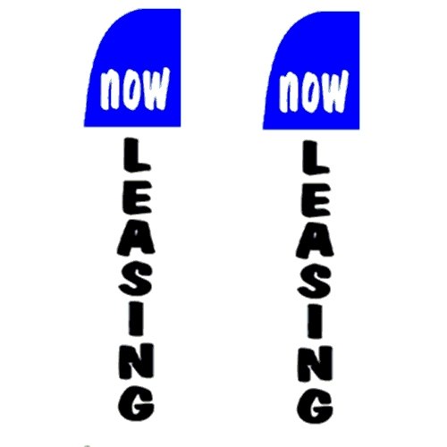 2 Swooper Flutter Flags NOW LEASING Black Blue White : Amazon.ca: Patio ...