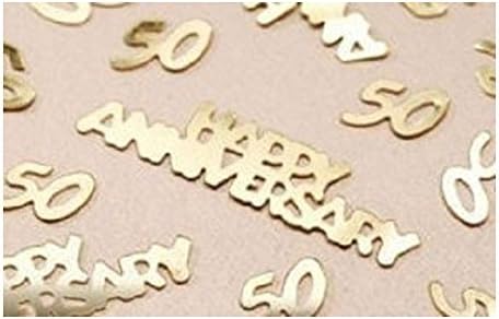 Amazon.com: Gejoy 4 Bags Gold 50th Anniversary Confetti Glitter ...