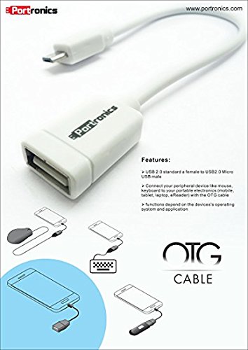 Portronics OTG Cable for Android Mobiles & Tablets Micro USB to USB OTG ...
