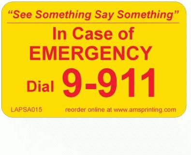 Amazon.com : Emergency 9-911 Phone Stickers. Laminated Stickers on ...