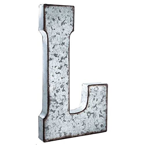 Amazon.com: Huge 20" Metal Alphabet Wall Décor Letter L Rusted Edge ...