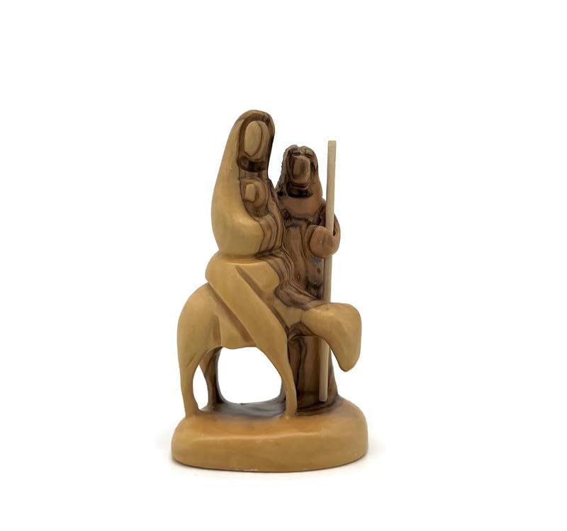 Amazon.com: Holy Family Statue, 3.5 inch Olive Wood Flight into Egypt ...