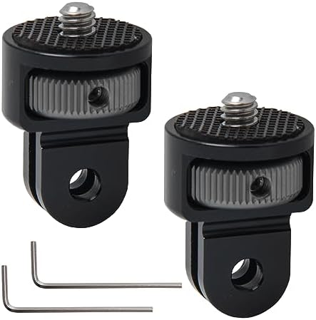 Pilikoll 2 Pcs Camera Mount Adapter 360° Adjustment Aluminum 1/4 Tripod ...