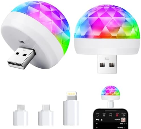 USB Party Lights Mini Disco Ball,Led Small Magic Ball Sound Control DJ ...