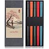 5 Pairs Japanese Chopsticks Dishwasher Safe (Fibreglass Chopsticks ...