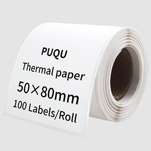 Amazon.com : PUQU 50x80mm Direct Thermal Sticker Labels, Self-Adhesive ...
