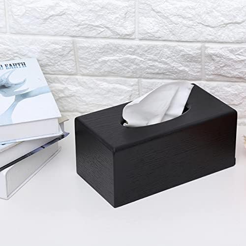 Amazon.com: Black Wood Rectangular Boxes,Tissue Box Cover Rectangular ...