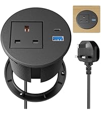 Desktop Power Socket with USB C PD20W, Aluminum Recessed Power Strip 2 ...