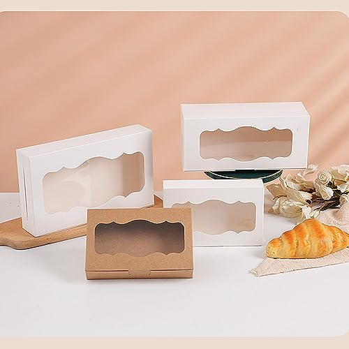 15 Pack White Cookie Boxes for Gift Giving, 9″4″3.5″ Bakery Candy Box ...