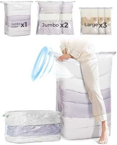 Amazon.com: Transparent Cube Vacuum Storage Compression Bags 4 Pack ...