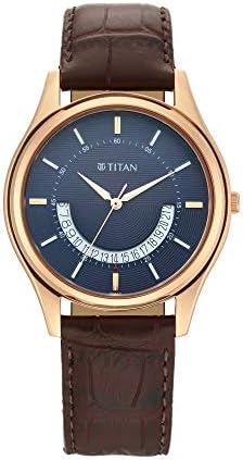 Titan Workwear Quartz Analog Hunter Green Dial Olive Green Leather ...