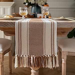 Buy SAGON Cotton Table Runner for Dining Table 6 Seater 13 x 72 Inch ...