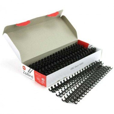 GBC(R) Plastic ZipBind™ Binding Spines, 1/2in., 90-Page Capacity, Black ...