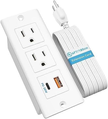 Amazon.com: Recessed Power Strip USB C PD 30W Fast Charging,Flush Mount ...