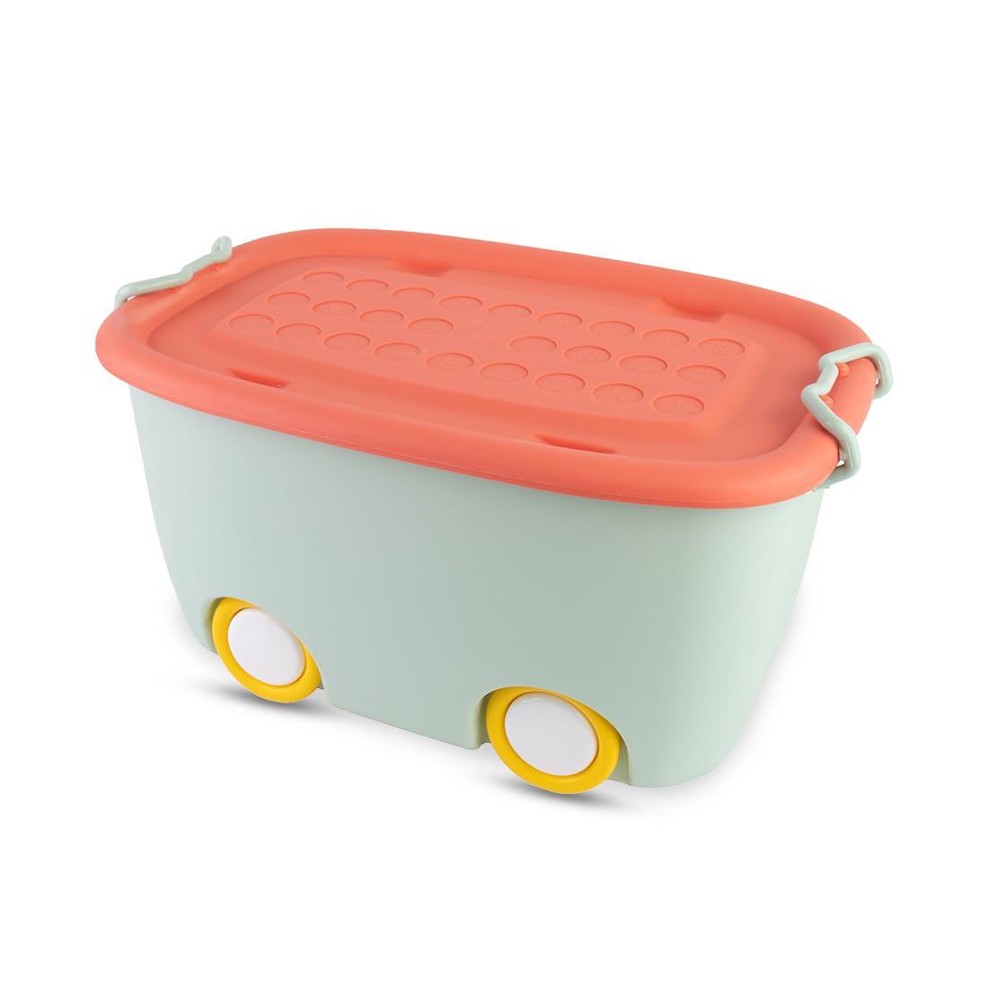 Buy BUMTUM 45L Toy Storage Box with Locking Lid & Handle - Green ...