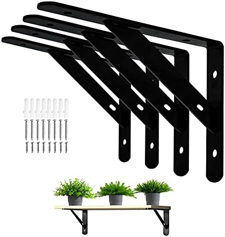SmartMaster 4 Pcs Shelf Brackets, 150mm x 95mm Wall Brackets L-Shaped ...