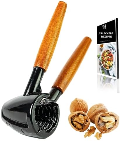 Thiru Nussknacker mit edlem Holzgriff - Nussknacker für Walnüsse - Knacken ohne ...