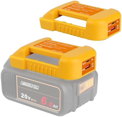 ZLWAWAOL 2 Pack USB Charger Adapter Compatible with Dewalt 20V Battery ...