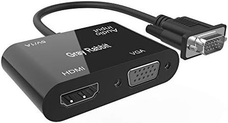 Amazon.com: Gray Rabbit VGA to HDMI VGA Adapter, 1080P VGA Splitter (1 ...