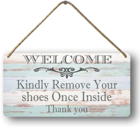 Amazon.com: Woodamore Welcome Please Remove Your Shoes Sign For Front ...