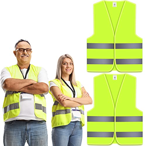 2 Packs Hi Vis Vests, High Visibility Jackets Standard Size, Hi-vis ...
