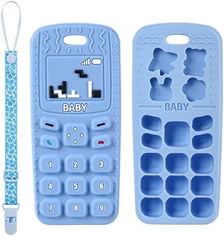 Amazon.com : Aolso Baby Teether Toys, Silicone Baby Teething Toys Phone ...