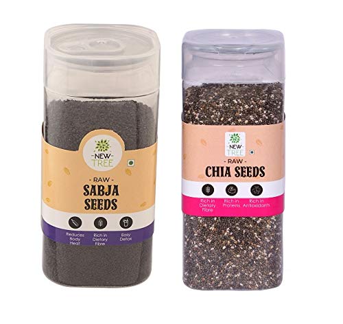 New Tree Raw Sabja Seed and New Chia Seeds, 375g (Pack of 2) : Amazon ...