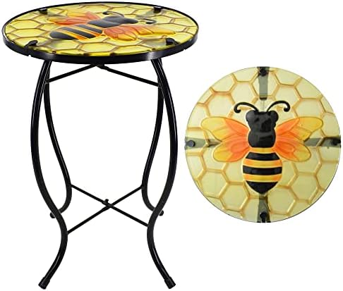 Amazon.com: NewVees Bee Patio Side Table, Small Patio Outdoor Side ...